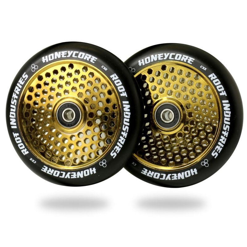 Root 120mm Honeycore Wheels Black/Gold Rush