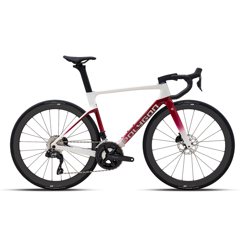 Polygon Helios A7 Di2 700C Road Bike - White/Purple