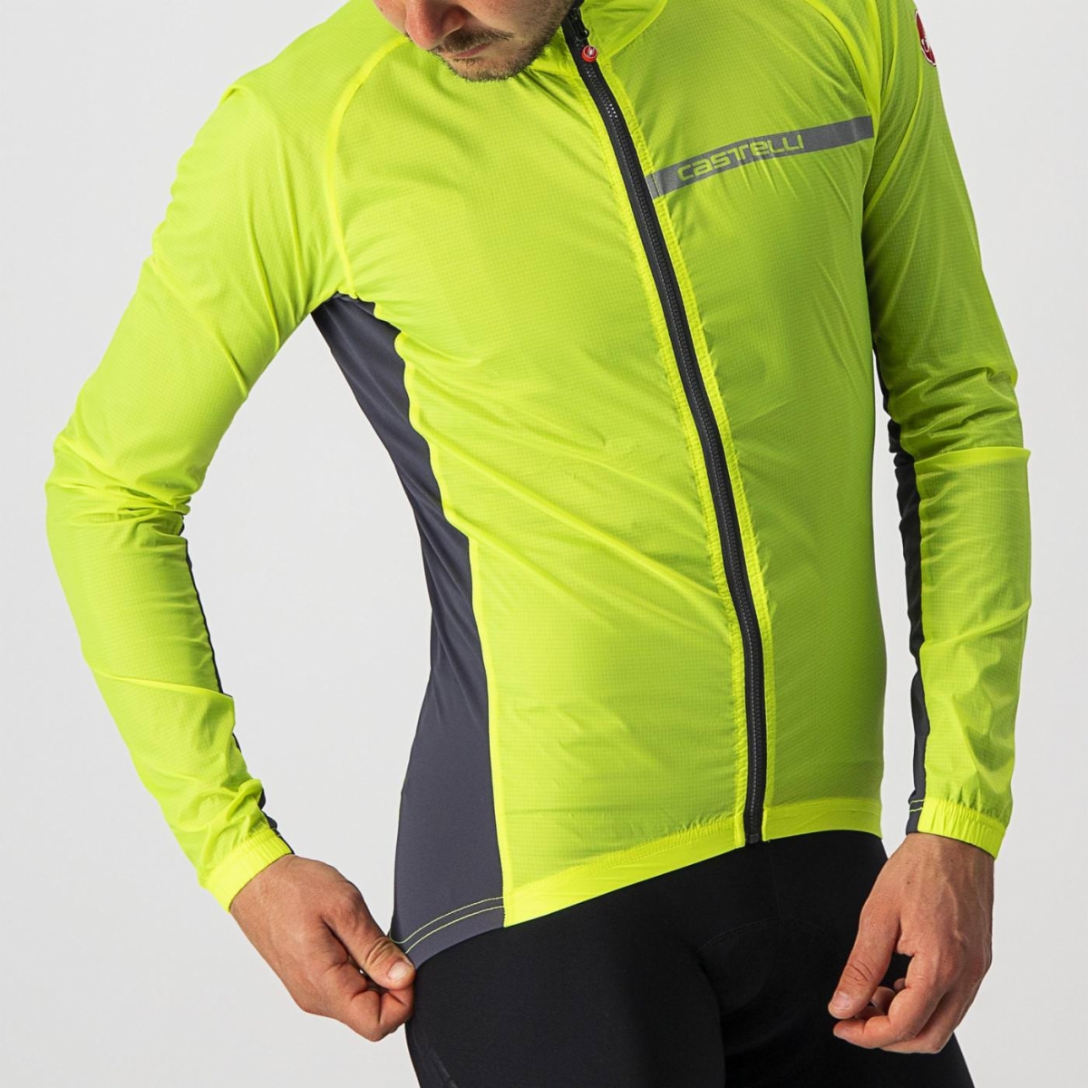 Castelli Squadra Stretch Jacket Yellow Fluo/Grey