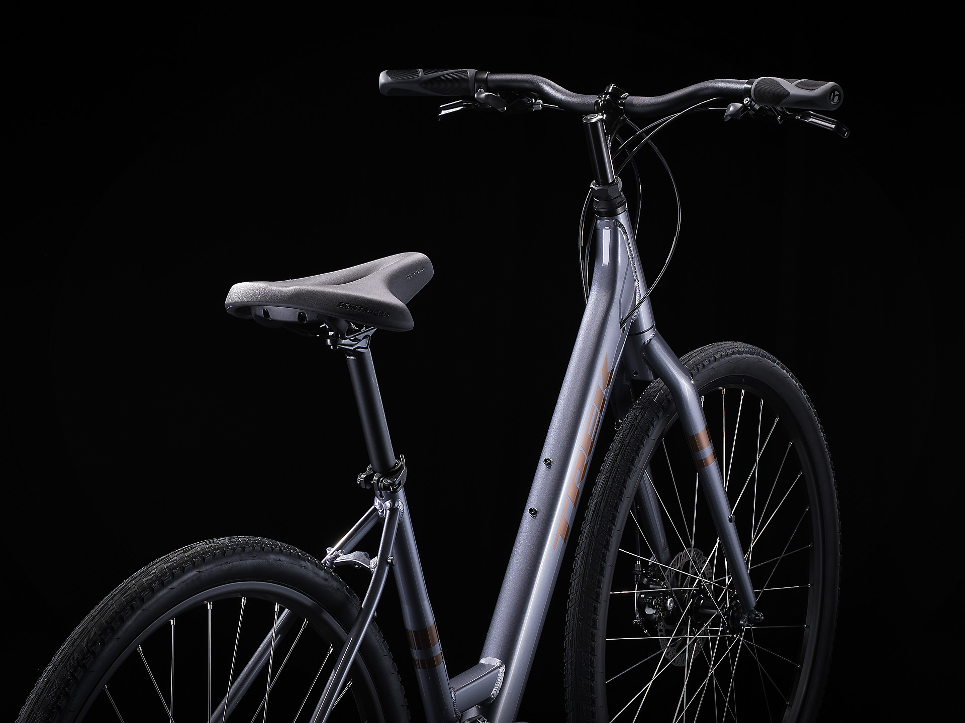2023 Trek Verve 1 Lowstep Hybrid Bike Galactic Grey